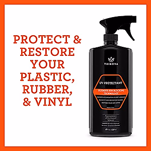 TriNova UV Protectant Spray - for Vinyl, Plastic, Rubber, Fiberglass, Leather & More - Prevents Fading & Cracking from UV Damage - Restores Color & Repels Dirt - Free of Residue (18 oz)