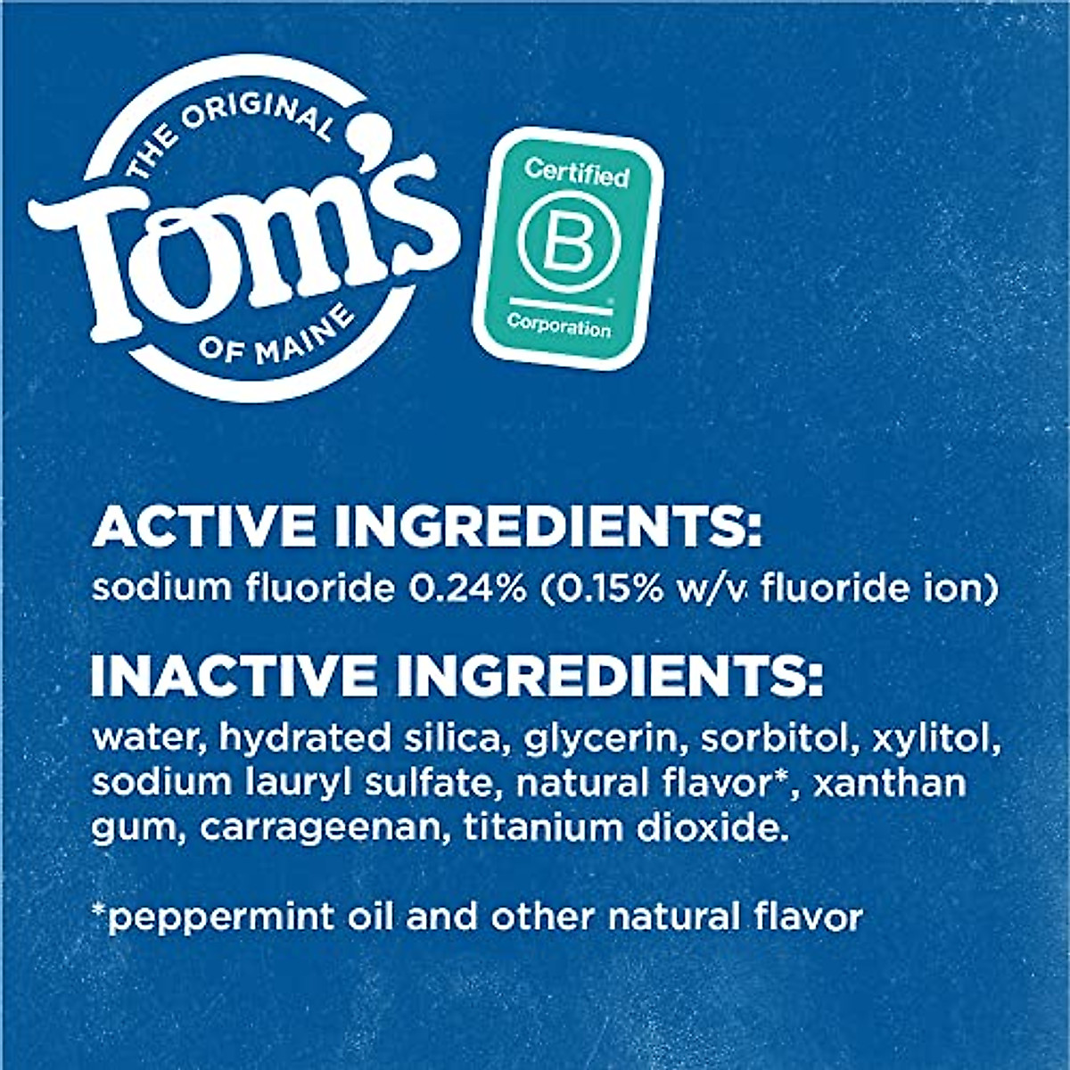 Tom's of Maine Natural Luminous White Toothpaste with Fluoride, Clean Mint, 4.7 oz. (Packaging May Vary)