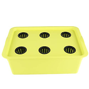 Homend DWC Deep Water Culture Hydroponic System Growing Kit, Medium Size w/Airstone, 6 Plant Sites (Holes) Bucket, Air Pump, Rockwool - Best Indoor Herb Garden for Lettuce, Mint, Parsley (6 Sites)