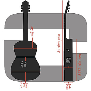 Crossrock Wood Case for Acoustic Bass Guitars-Black(CRW620ABBK)