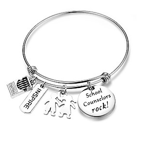 SEIRAA School Counselor Gift Teacher Bracelet End of Year Gift For Teacher Graduation Jewelry Principal Gift (School counselor bracelet)