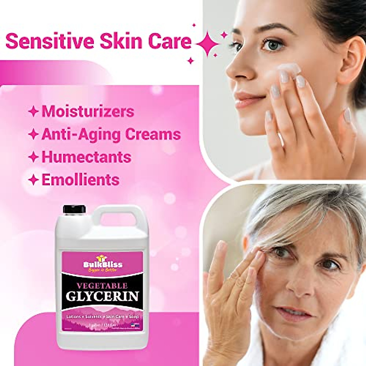 BulkBliss Vegetable Glycerine Food Grade, Non-GMO for Skin, Crafts - Half Gallon Glycerin Liquid (64 oz)