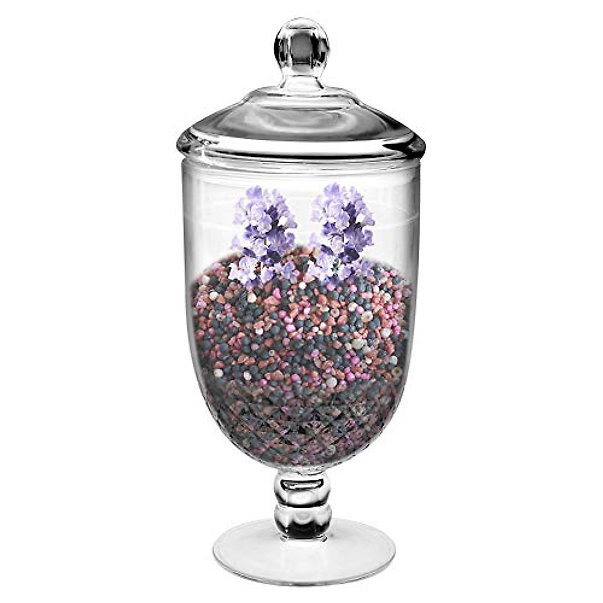 Bekmore Large Apothecary Jar with Airtight Lid in Premium Acrylic, Decorative Weddings Candy Buffet, Break-Resistant and BPA-Free, 55 Ounce