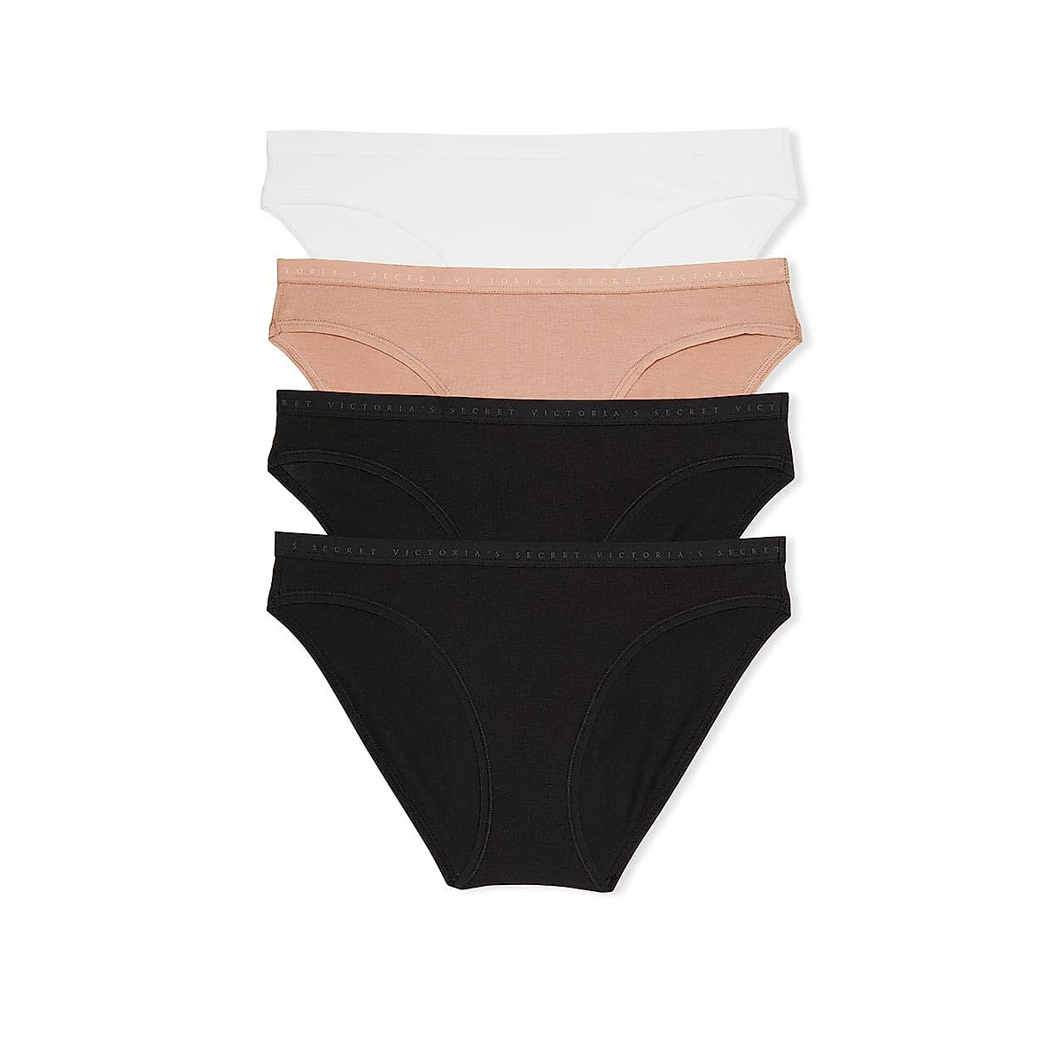 Victoria's Secret Women's Cotton Bikini Underwear, Moderate Coverage Panties for Women, Multi Pack, Multi (M)