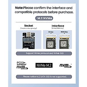 ORICO 40Gbps M.2 NVMe SSD Enclosure USB4 PCIe3.0x4 USB-C Aluminum Adapter, Upgraded NVMe PCIe 2280 M-Key External M2 Solid State Drive Enclosure, Compatible Thunderbolt 3/4 USB3.2/3.1/3.0/ Type C
