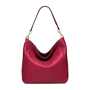 Michael Kors Fulton Medium Leather Shoulder Bag- Cherry