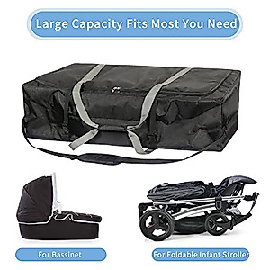 Hap Tim Stroller Travel Bag for Airplane, Durable and Protective, Carry Handles and Detachable Padded Shoulder Strap, Large Storage Bag for Baby Travel Essentials, Dark Grey (STB-2281)