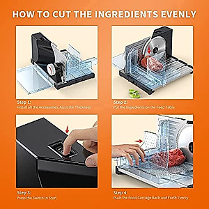 Meat Slicer, 120W Electric Deli Food Slicer 0-18mm Adjustable Slice Thickness Collapsible Slicer Machine with 6.7" Removable Stainless Steel Blade,Cuts Meat, Bread and Steak,Easy to Clean