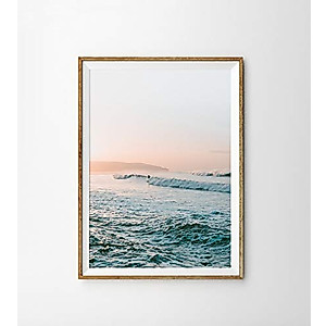 iMagitek Set of 6 Unframed California Coastal Surf Wall Art Prints, Beach Sunset Wall Poster, Surfboard Wall Art (8" x 10")