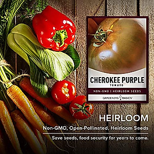 Cherokee Purple Tomato Seeds for Planting Heirloom Non-GMO Seeds for Home Garden Vegetables Makes a Great Gift for Gardening by Gardeners Basics