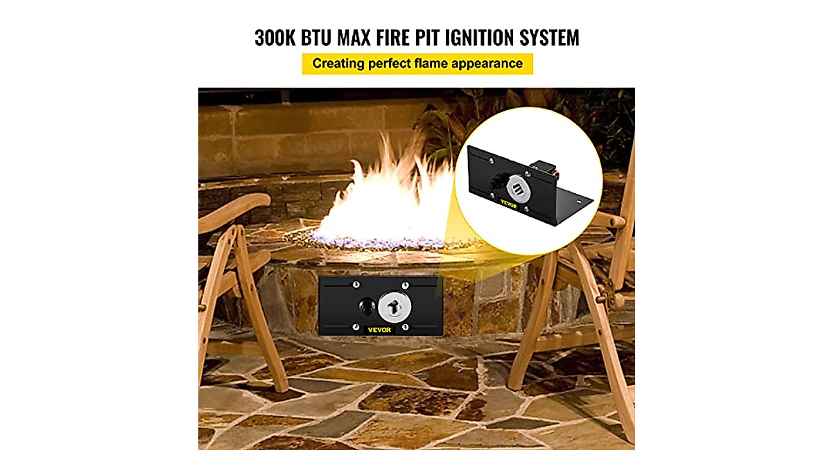 VEVOR Fire Pit Ignition Kit - 300K BTU & Easy Install