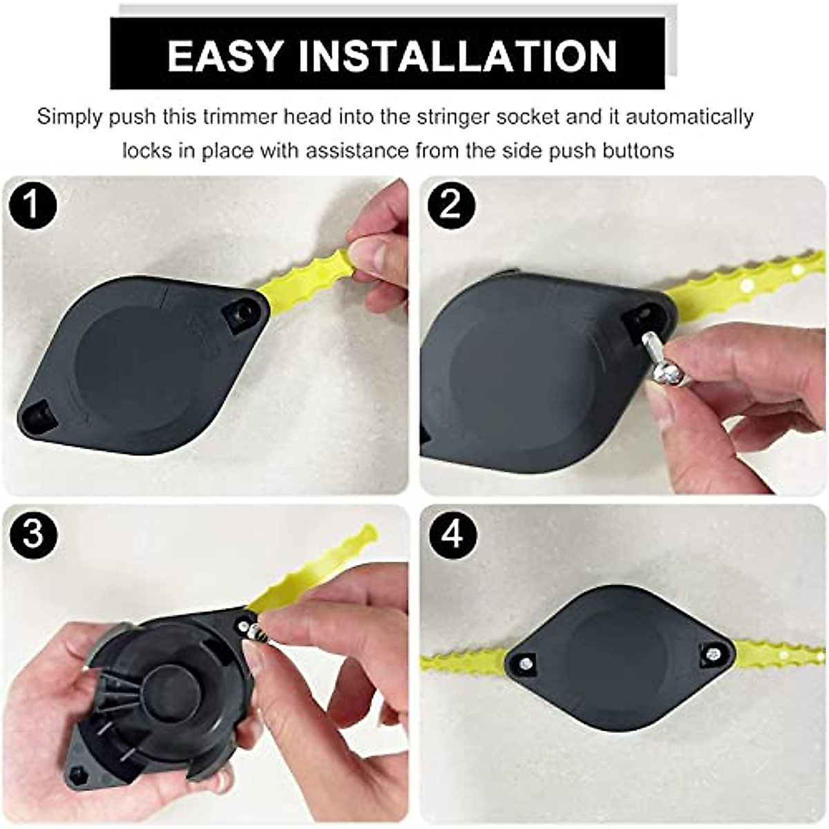 Eyoloty ACFHRL2 Polycarbonate Blades Head,AC14RL3A & AC80RL3 Spool Line Compatible with Ryobi 18V 24V 40V RY40210 RY40210A String Trimmers,with AC14HCA Cap Cover and Ryobi Trimmer Parts (18 Pack)