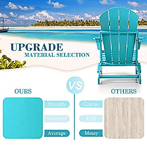 Flamaker Classic Outdoor Adirondack Chair Patio Lawn Foldable Chairs Indoor Adirondack Chairs All-Weather Resistant for Garden Backyard Porch Garden Fire Pit Patio (Aruba)