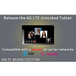 Azpen 8 Inch Unlocked LTE Tablet with Android 12 OS Octa Core CPU 3GB RAM 32GB Storage Dual Cameras IPS HD Display for T-Mobile and AT&T Network