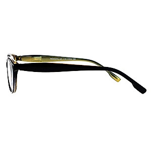 JuicyOrange Womens Magnified Reading Glasses Rhinestones Oval Cateye Black Gold +2.50