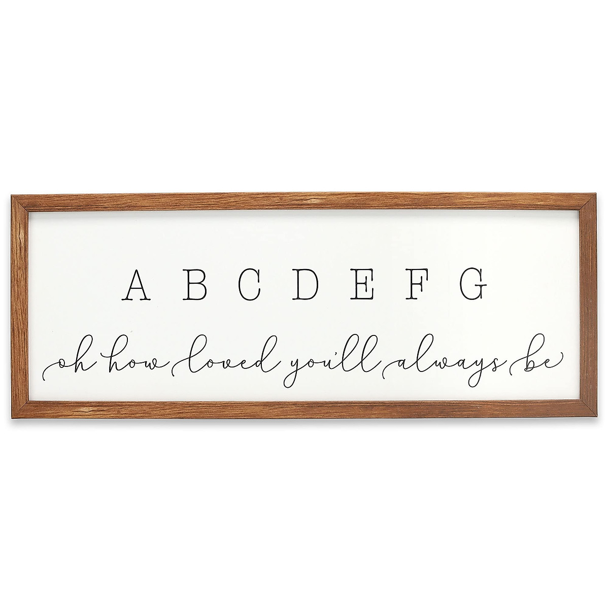 Open Road Brands ABC Nursery Wall Art - Large Modern Alphabet Nursery Picture - ABCDEFG Oh How Loved You'll Always Be