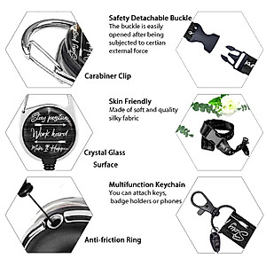 ID Badge Holder with Breakaway Lanyard, Inspirational Quote Lanyards for ID Badges Ajustable, Positive Retractable Badge Reel Heavy Duty, Teacher Nurse Work Office Gifts