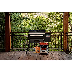 Traeger Grills Ironwood 885 Wood Pellet Grill and Smoker Bundle with Cover and Signature Pellets featuring Alexa and WiFIRE Smart Home Technology - Black