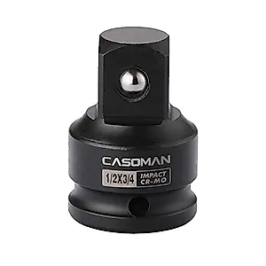 CASOMAN 1/2 Inch Drive 1/2" Female x 3/4" Male Impact Adapter, Cr-Mo Steel, 1/2"F to 3/4"M Socket with Friction Ball