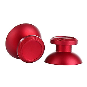 2PCS Aluminum Metal Analog Joystick Thumbstick Rocker Mushroom Caps Button for PS4 Xbox One Replacement (Red)