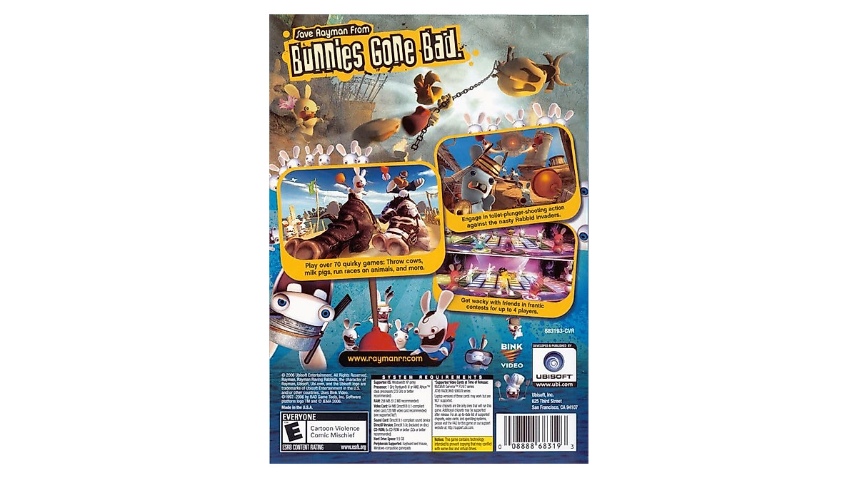 Rayman Raving Rabbids PC Game - Over 70 Quirky Mini-Games