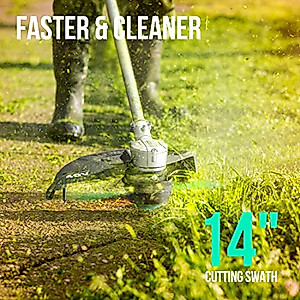 Litheli 40V Cordless String Trimmer Brushless Motor 14", Battery Powered 2 IN 1 Grass Trimmer and Brush Cutter, 2.0Ah Battery & Charger, Dual Line Bump Feed for Lawn Trimming, Brush Cutting, Lawn Care