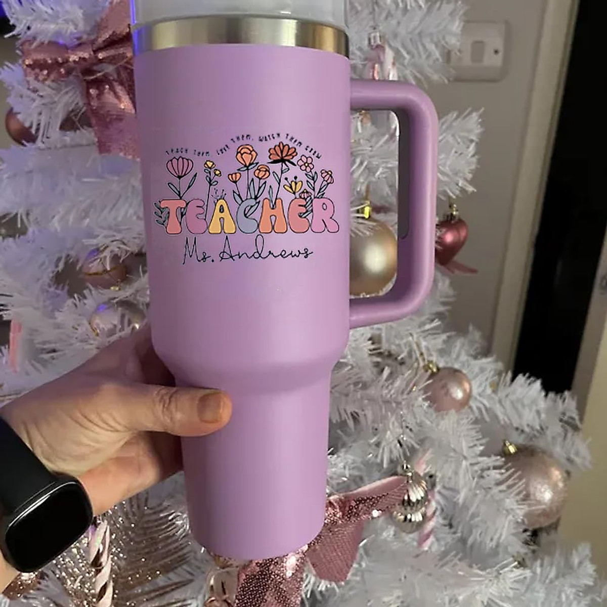 Personalized Teacher Tumbler With Name, Personalized Teacher 40oz Tumbler, Cute Tumbler For Teacher, Teacher Gift, Teacher Week, Back to School Gift, Thank You Gift Teacher 1