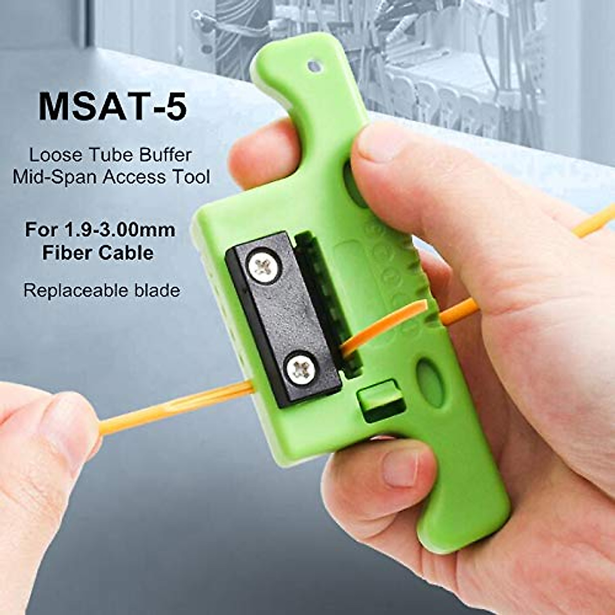 WATFOERS MSAT-5 FTTH Fiber Optic Stripping 1.9-3Mm MSAT 5 Access Tool Loose Buffer Tube Stripper, Green