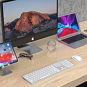 Bluetooth Keyboard Mouse for Mac OS, Ultra Slim Rechargeable Multi-Device Wireless Keyboard Mouse Combo for iMac, MacBook Pro, MacBook Air, iPad