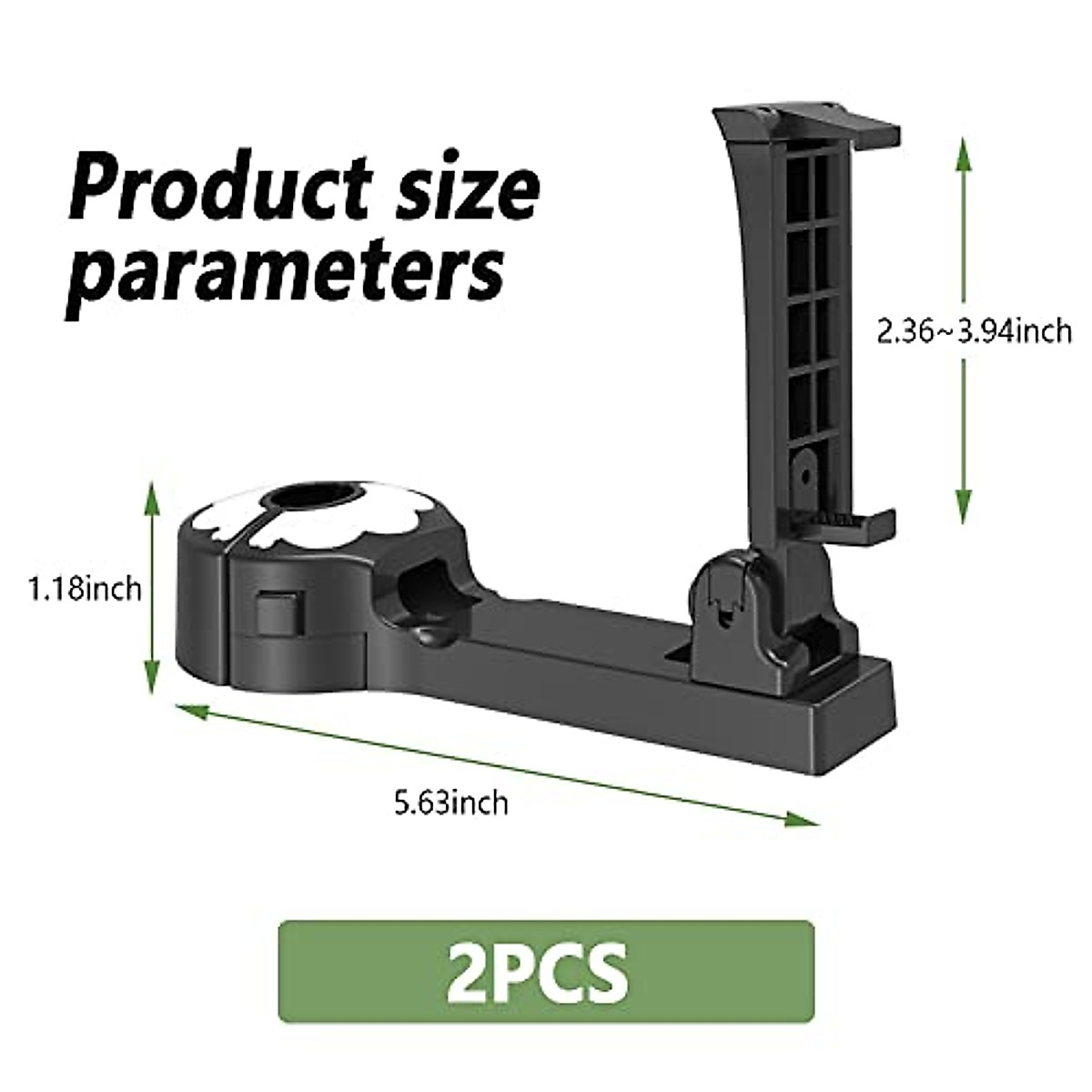 2 Pack of Upgraded 2 in 1 Car Seat Hooks 360 ° Rotation, with Cell Phone Holder, Hidden Seat Hooks, Can Hang Handbags, Purse, Toys, Groceries, Hook (2pcs-Silver)