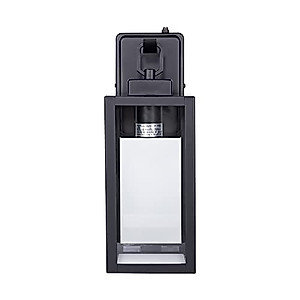 YoonLIT SMARTLIFE Dusk to Dawn Outdoor Wall Lantern, Wall Sconce as Porch Light Fixtures, Anti-Rust Galvanized Housing Plus Clear Glass, Bulb NOT Included, Black, 2-Pack