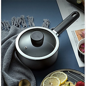 AsiLoP Cookware Set Black Pan with Lid Cutlery Collection Cookware Cutlery Cookware Nonstick Kitchen Supplies (Svart