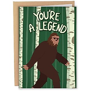 Sleazy Greetings Funny Happy Father's Day Card From Kids Daughter Son | Sasquatch Bigfoot Birthday Card For Dad | Dirty Adult Friend Bday Card with Envelope
