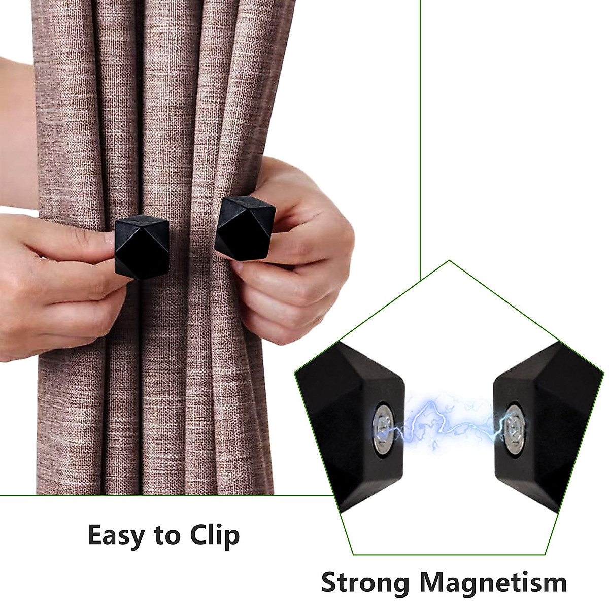 CWJCYTNSN Magnetic Curtain Tiebacks 4 Pack, 16 Inch Outdoor Curtain Tie Backs for Drapes, Modern Curtain Ties for Sheer,Decorative Twist Curtain Holders for Blackout Sheer Window Treatment