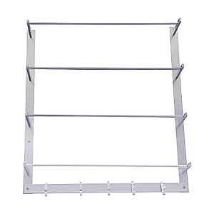 LINISHOP 1Pc Wire Spool Rack Wall Mount Thread Rack Sewing Tool Sewing Ribbon Thread Organizer Holder Sewing Spool Ribbons Roll Storage Sewing Tool w/4 Rods for Key Holder Aluminum Alloy Silver New