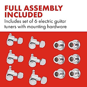 Fender Locking Tuners Stratocaster Guitar Tuners, Polished Chrome, Right Hand Guitar Tuners, 1.7x10x4.5 Inches, Set of 6 Guitar Tuning Machines