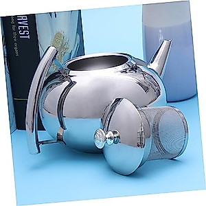 Garneck Thermal Carafe Coffee Maker Stove Top Kettle Quick Boiling Water Kettle Espresso Machine Whistling Water Kettle Stovetop Safe Tea Kettle Scented Tea Kettle Pitcher Silver