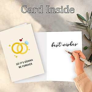 Abeletree Funny Wedding Card for Bride and Groom, Bridal Shower Wedding Gifts Card, Wedding Gifts for Newlyweds-SO IT'S GONNA BE FOREVER