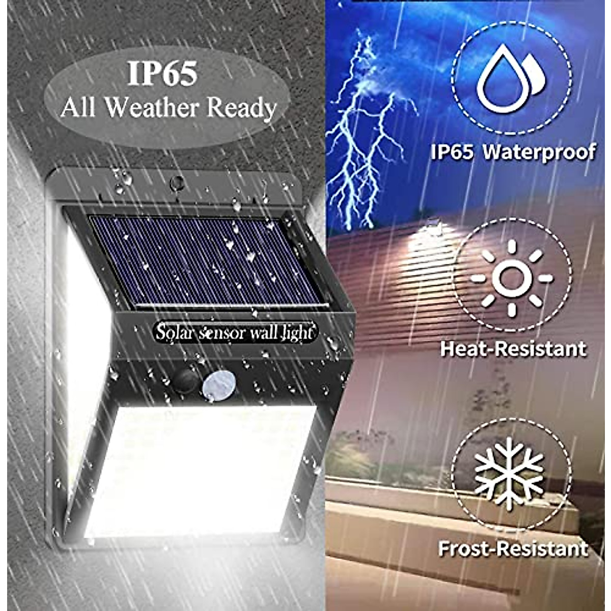 Anufuup Solar Lights Outdoor [140 LED/4 Pack], Solar Lights with 3 Modes, 270°Wide Angle Solar Motion Deck Light,IP65 Waterproof Solar Powered Wall Lights for Front Door, Yard, Garden, Fence, Garage