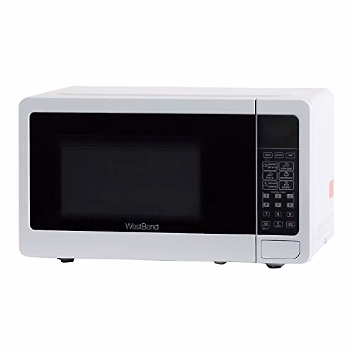 West Bend WBMW71W Microwave Oven 700-Watts Compact with 6 Pre Cooking Settings, Speed Defrost, Electronic Control Panel and Glass Turntable, White