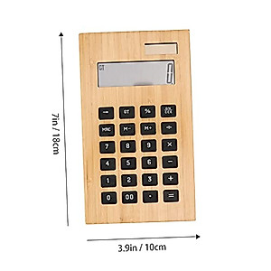 NUSITOU 1pc Battery Office Black Basic Professional with Learning Display Pocket Calculators LCD Tools Useful Bamboo Children Aids Mini Portable Financial for Calculation Digits Wooden