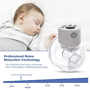Bemawe Wearable Breast Pump, Electric Breast Pump Hands Free Wireless Breast Pump Portable Breastfeeding Pump Low Noise Painless Breast Milk Pump, LCD Display, 2 Modes & 9 Levels, S12, 24mm Flange