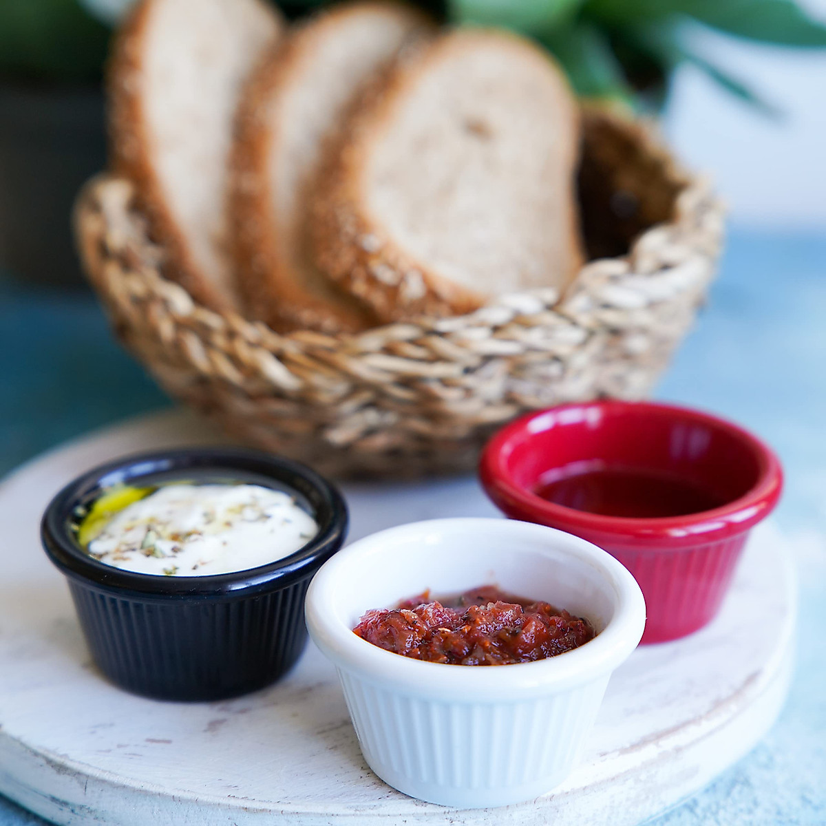 Soy Sauce Dish - Dipping Bowls, Quality, Healthy Tiny Bowls for Sauce, Ketchup, Serving, Spice, Set of 9 Colorful , You Can Use Them for Sauces, Snacks, Small bowls, Desserts and more.