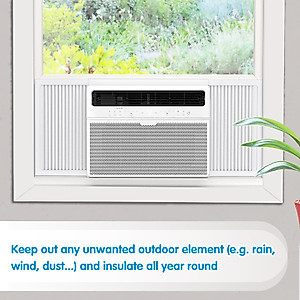 Air Jade Window Air Conditioner Side Panels with Frame, Window AC Side Panel Set for 10,000 Btu Units, Room Air Conditioner Accordion Filler Curtain Replacement Kit