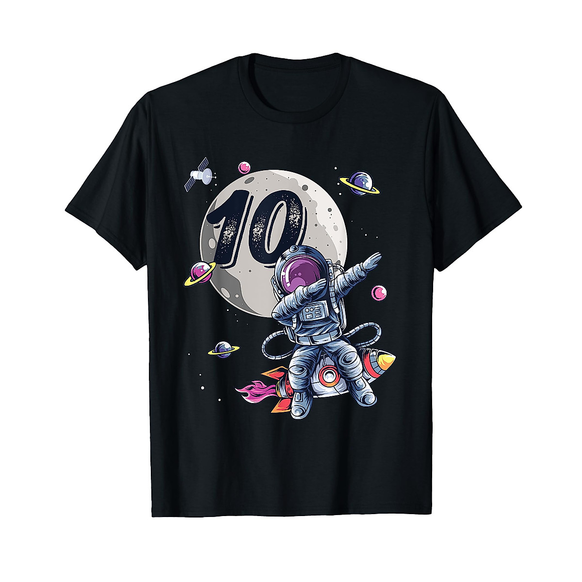 10 Years Old Birthday Boy Astronaut Gifts Space 10th B-Day T-Shirt