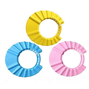 Baby Bath Soft Cap Adjustable Soft Bath Cap Shampoo Protection Products for Baby Kids Child Shower 3PCS