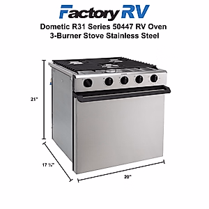 Dometic 960005522 (50447) Range/Oven 21" 3 Burner S.S.