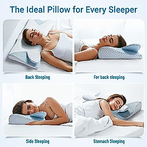 BiAnYC Cervical Memory Foam Contour Pillows, Contour Memory Foam Pillow, Ergonomic Neck Support Pillow for Side Back Stomach Sleeper Remedial Pillows