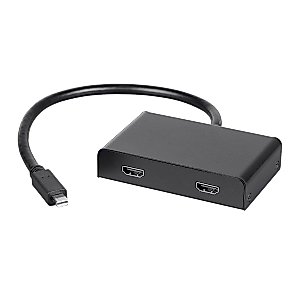 Monoprice 2-Port Mini DisplayPort 1.2 to HDMI Multi-Stream Transport (MST) Hub, Mini DP to HDMI,Black