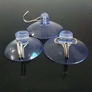 Baglaum Suction Sucker Window Hooks Clear Wire Hook 32MM (Pack of 20)